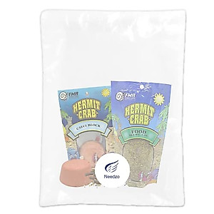 Hermit Crab Food and Calcium Block Set, All in One Natural Supplies and Habitat Necessities for Pet Crabs, 2 Pack, 4 Ounces