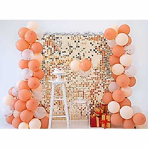 Kate Square Light Gold Sequin Wall Panels Shimmer Wall Birthday Party Backdrop Decorations (Pack of 12)