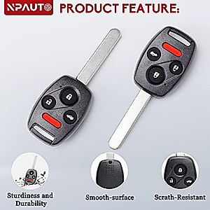 NPAUTO Key Fob Replacement for Honda Accord 2003 2004 2005 2006 2007 Keyless Entry Remote Uncut Car Ignition Blade Key Fobs (OUCG8D-380H-A, Pack of 2)