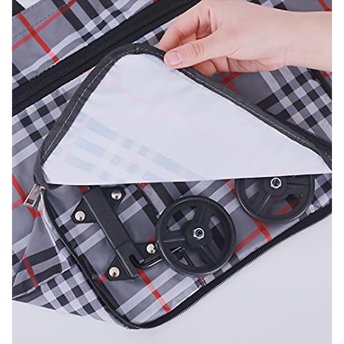 Upgrade Shopping Bag with Wheels Portable Trolley Bags Grocery Cart Hand Pulling Utility with Hand Straps Folding Shopping Cart- Larger Size & Waterproof & Strong(B0BR7RVT8D)