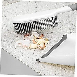BUTIFULSIC 2 Pcs Set Pp Practical Brush Bed Cleaning Tool Dustpan and Brush White Sweeper Broom
