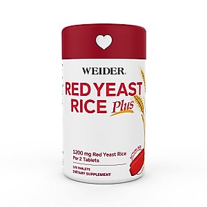 Weider Red Yeast Rice Plus 1200mg - With 850mg of Natural Phytosterols- Gluten FREE - One Month Supply