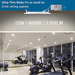 YALANO 12 Pack Ultra-Thin Recessed Lighting LED 6 Inch, Ceiling Light with Junction Box, 4000K Cool White, 12W (110W Equivalent), 5-100% Dimmable Recessed Lights Fixtures,1100LM High Brightness - ETL