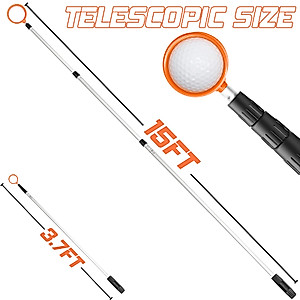 prowithlin Golf Ball Retriever, 15ft Aluminum Alloy Golf Ball Retriever Telescopic Golf Accessories Golf Gift
