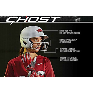 Easton | GHOST Softball Batting Helmet | Two-Tone Matt Black/White | Large/XLarge