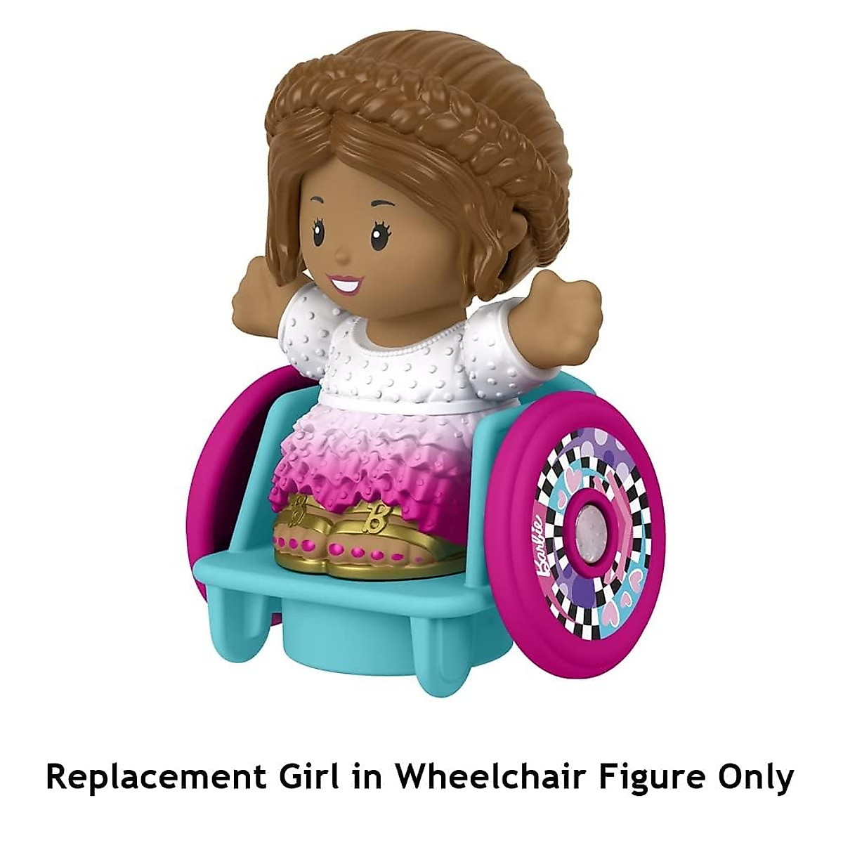 Replacement Part for Fisher-Price Little People Playset - Replacement Female Girl in Wheelchair Dressed for a Party ~ Inspired by Barbie You Can Be Anything