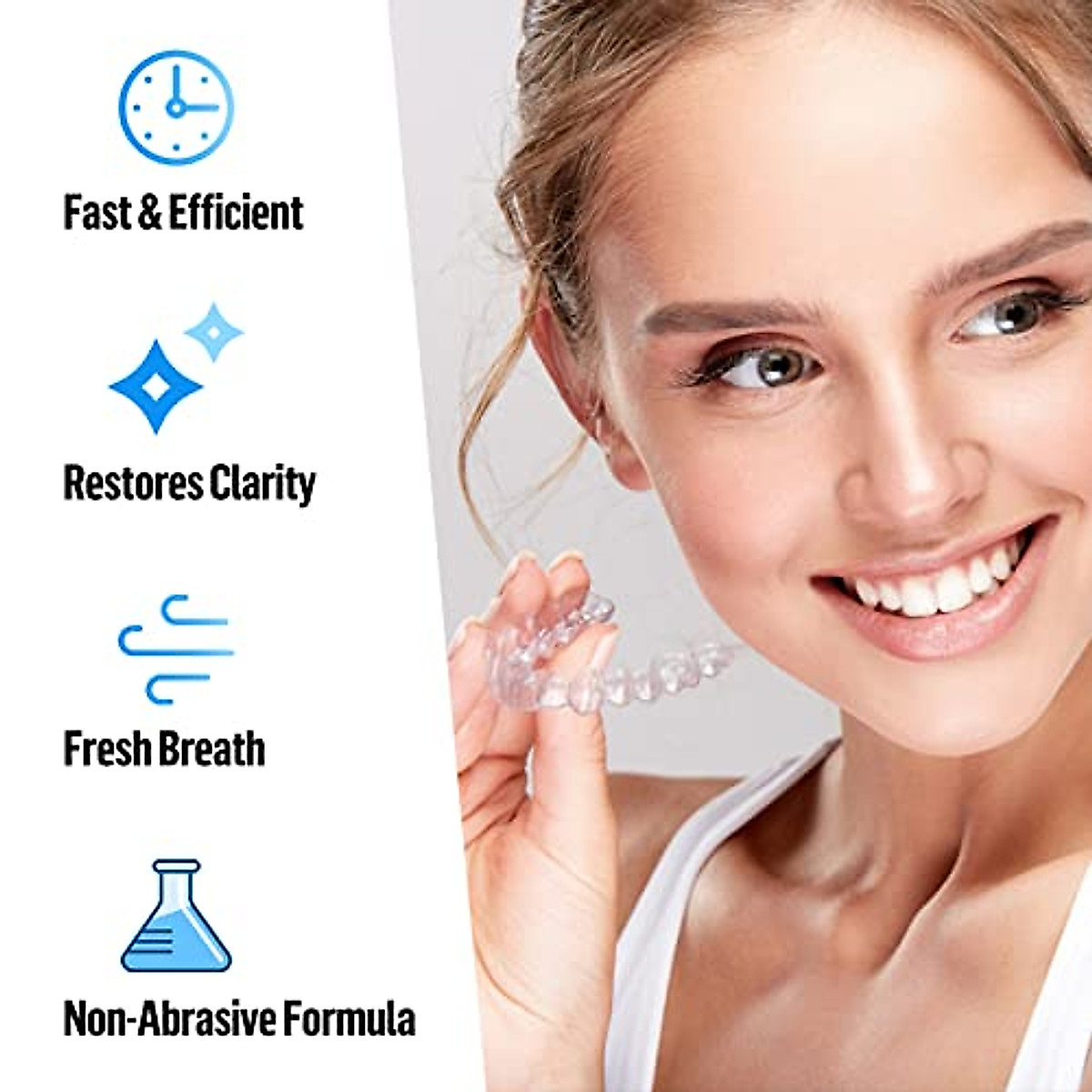 APPTRIN Retainer Cleaner Tablets Denture Cleansing Tablets for Night & Mouth Guard, False Teeth Cleaning, Removes Odors Stains Plaque Mint Flaver (White 36Pcs)