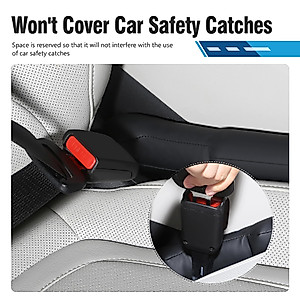 VAWIT Leather Car Seat Gap Filler Universal Fit Organizer for Most Cars Trucks SUVs Stop Things from Dropping, Pack of 2, Black