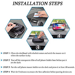Cell Phone Holder for Car, Upgraded 360° Rotatable Phone Mount for Dashboard, Horizontal & Vertical Viewing Friendly Phone Car Mount, Compatible with iPhone Samsung Android Smartphones GPS Devices