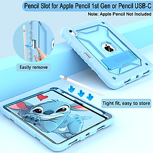 TIMISM Case for iPad 10th Generation Case 10.9 Inch 2022 with Shoulder Strap, Translucent PC Back Sturdy Heavy Duty Full-Body Shockproof Protective Case with Pencil Holder and Kickstand, Black+Green