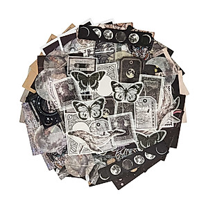 ZMLSED Vintage Ephemera Scrapbook Stickers,100 Pieces Star Universe Bundle Junk Journal Kit Supplies Material Paper Pack Decorative Aesthetic for Craft Art Bullet Junk Journal Planner Collage Album