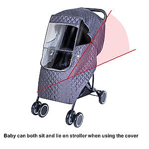 Winter Stroller Weather Shield Universal,Baby Stroller Rain Cover Waterproof,Travel Strollers Raincoat,Pushchairs Accessories,for Colder Weather,Protect from Snow Wind Sun Dust (Dark Gray)