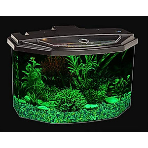 Koller Products Plastic 3-Gallon Aquarium Starter Kit with 7 Colors LED Lighting and Complete Filtration, Ideal for a Variety of Tropical Fish , Betta Fish, Tropical Fish, Cichlids, Ornamental Shrimp