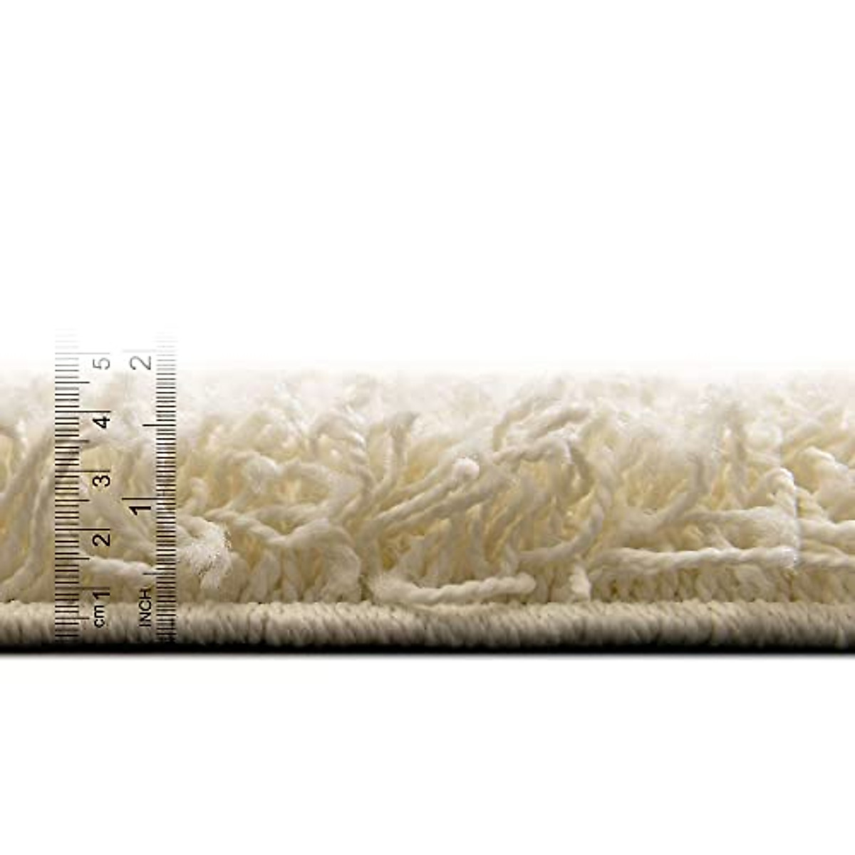 Rugs.com Über Cozy Solid Shag Collection Rug – 5 x 8 Pure Ivory Shag Rug Perfect 5 x 8 Feet