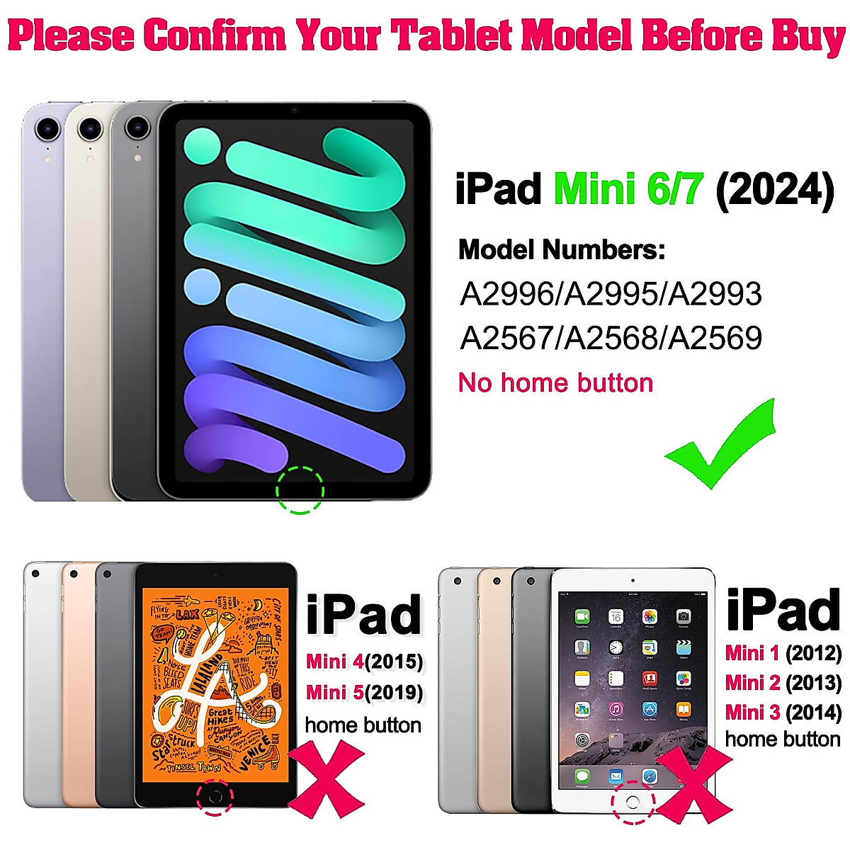 BATYUE Case for iPad Mini 7 (A17 Pro) 2024/ iPad Mini 6 (A15 Bionic) 2021 8.3 inch, Shockproof Case for iPad Mini 7th/6th Gen with Pencil Holder/ 360° Swivel Stand/Shoulder Strap - Colourful Pink