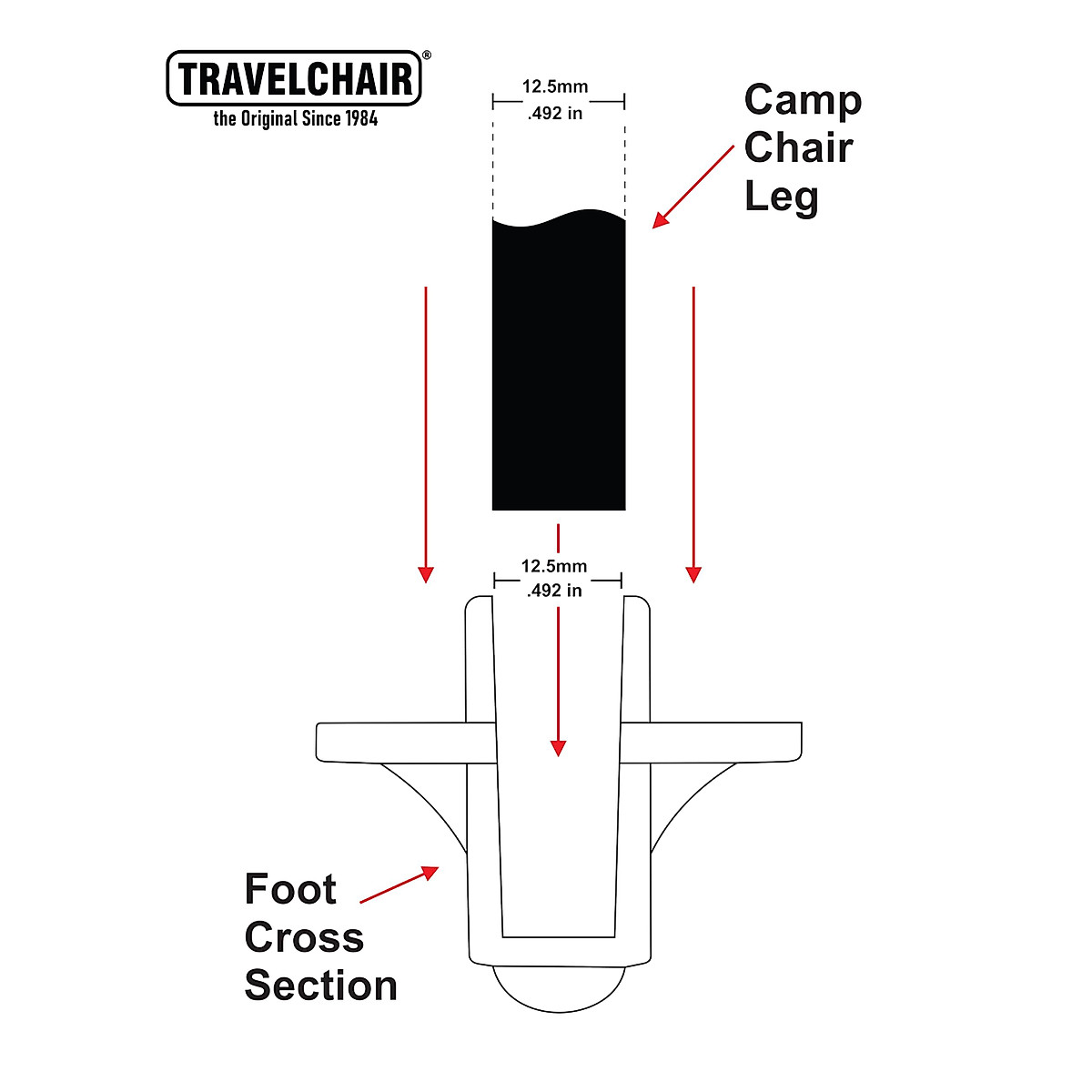 TravelChair Anti-Sink Disc, For Shock Cord Chairs on Soft Surfaces, Set of 4, Black