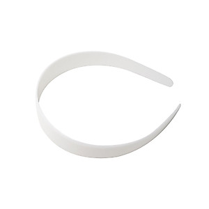 Honbay 10PCS 25mm 1 inch DIY Semi-Finished Hair Hoop Plain No Teeth Plastic Craft Headbands DIY Hair Bands (White)