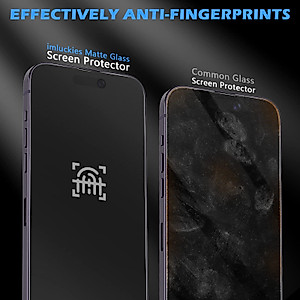 imluckies [2 Pack Matte Privacy Screen Protector for iPhone 14 Pro Max, Anti-Glare & Anti Fingerprint, Dynamic Island Compatible, Anti-Spy Private Tempered Glass Smooth Film, Easy Install 6.7"