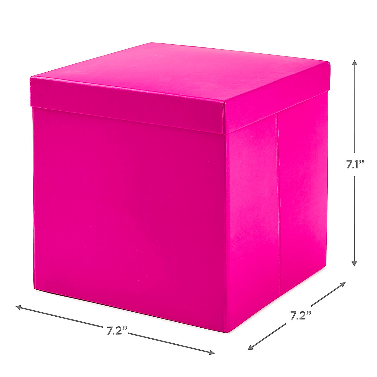 Hallmark Medium Gift Box with Lid and Shredded Paper Fill (Hot Pink 7 inch Box) for Anniversaries, Bridal Showers, Bachelorette, Bridesmaids Gifts, Valentine's Day, All Occasion