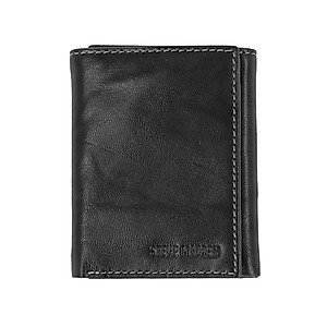 Steve Madden Men's RFID Trifold Wallet with ID Window, Black (Antique), One Size