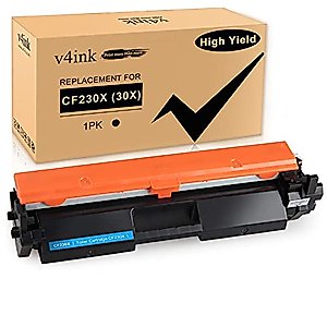 v4ink Compatible 30X Toner Cartridge Replacement for HP 30A 30X CF230X CF230A Toner High Yield Black Ink with chip for use in HP Pro MFP M227fdw M227fdn M227sdn M227 M203dw M203d M203dn M203 Printer