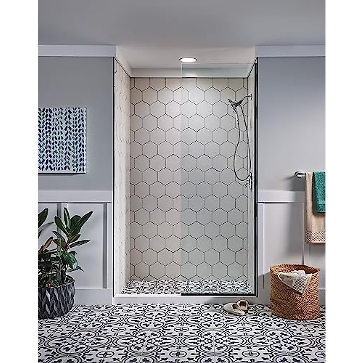 Moen Engage Chrome Magnetix Six-Function 5.5-Inch Handheld Showerhead with Magnetic Docking System, High-Pressure Detachable Shower Head, 26112