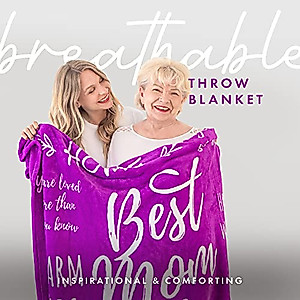 EasyFluffy Mom Gifts from Daughter, Gifts for Mom, Mom Gifts, Best Mom Ever Gifts, Mom Birthday Gifts, I Love You Mom Blanket, Happy Birthday Mom, 50" × 60" (Purple)