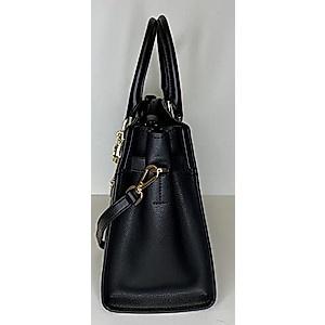 MICHAEL Michael Kors Hamilton MD Satchel bundled with Trifold Wallet and Purse Hook (Black)