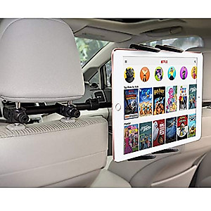 Premium Car Headrest Tablet Mount and Back Seat iPad Car Holder, Jarv [Multi Passenger] Telescopic Fold-Up Rear Seat Tablet Holder for Car Headrest - iPad PRO iPad Air iPad Mini (All 7-18” Tablets)