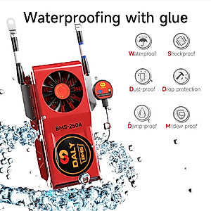 DALY Programmable Configurable Smart BMS with UART 16S 48V 250A LiFePO4 Battery Protection Module with Bluetooth PCB Protection Board with Balance Leads Wires BMS 48V with Cooling Fan