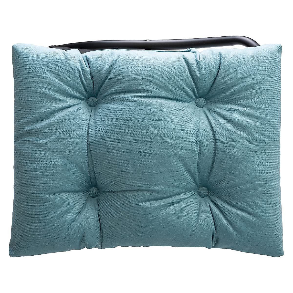 HollyHOME Modern Fabric Lazy Chair and Folding Footrest Stool, Accent Contemporary Lounge Chair and Portable Ottoman, Steel Frame Leisure Sofa Chair and Metal Cotton Anti-Slip Footstool, Blue