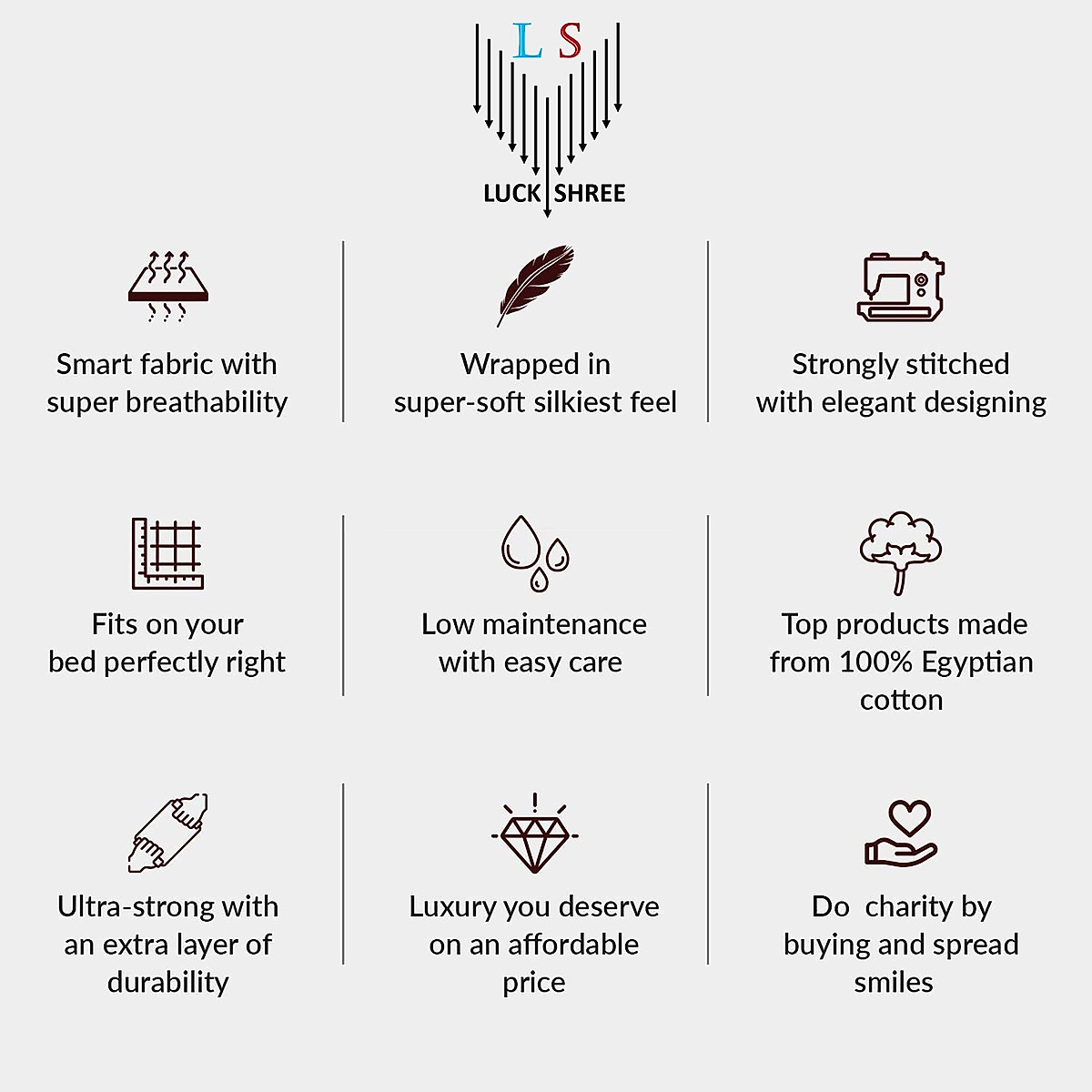 LuckShree 400 Thread Count Pure 100% Egyptian Cotton Sheet Set, Queen XL Size Bedsheet, 10 Inch Deep Pockets of Fitted Sheet - 4 Piece Soft Sateen Weave Hotel Bedding 400-TC - Silver Grey Solid