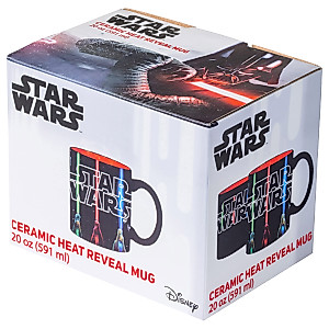 Silver Buffalo Star Wars Lightsaber Logo Heat Reveal Ceramic Coffee Mug, 20-Ounces
