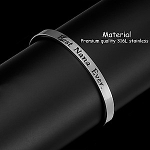 Kivosliviz Best Nana Ever Bracelet Birthday Gift for Nana Expandable Wire Bangle for Grandma
