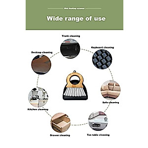 Xifando Mini Broom and Dustpan for Housekeeping-Bamboo Handle Small Broom and Dustpan Set Combination Mini Desktop Sweep, Keyboard Cleaning Brush with Shovel Brush,Round Bamboo Handle