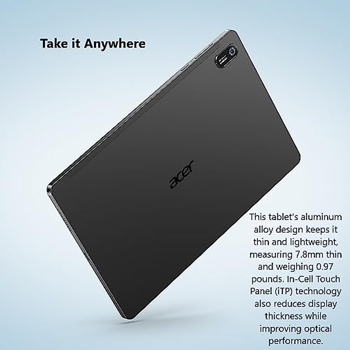 Acer Iconia Tab P10 P10-11-K5P5 Tablet | 10.4" 2K 2000 x 1200 IPS Touch | MediaTek MT8183C Octa-Core CPU | 4GB LPDDR4 | 64GB eMMC | WiFi-5 | Front 5MP & Rear 8MP Webcam | Portfolio Case | Android 12