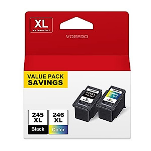 245XL and 246XL Ink Cartridge High Yield Multi Pack for Canon Ink Cartridges 245 and 246 245XL 246XL Compatible with Canon Pixma MX490 MX492 MG2522 TS3100 TS3122 TS3300 TS3322 (1 Black,1 Tri-Color)