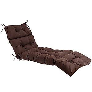 QILLOWAY Indoor/Outdoor Chaise Lounge Cushion,Spring/Summer Seasonal All Weather Replacement Cushions. (Dark Coffee/Brown/Chocolate)