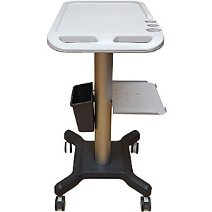 Mobile Trolley - Cart for Portable Ultrasounds 32" Tall with 3 Probe Holders.