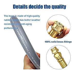 12 Feet 1/2-Inch Natural Gas Hose with Quick Connect Fitting for BBQ, Grill, Pizza Oven, Patio Heater and More NG Appliance, Propane to Natural Gas Conversion Kit - CSA Certified