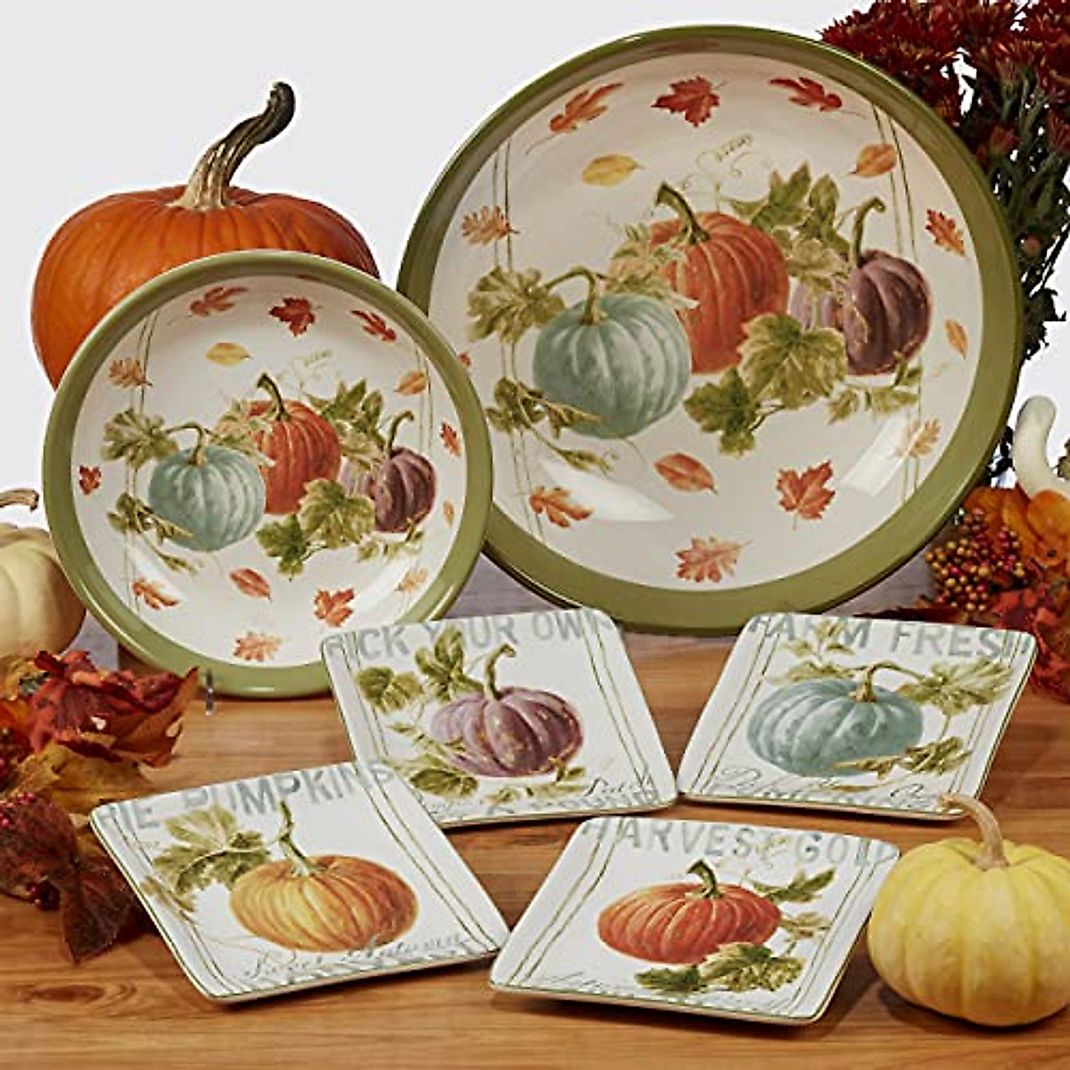 Certified International Autumn Harvest Rectangular Platter. 14" x 10", Multicolor