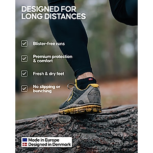DANISH ENDURANCE 3 Pack Low-Cut Long Distance Running Socks, Men & Women, White, US Women 11-13 // US Men 9.5-12.5