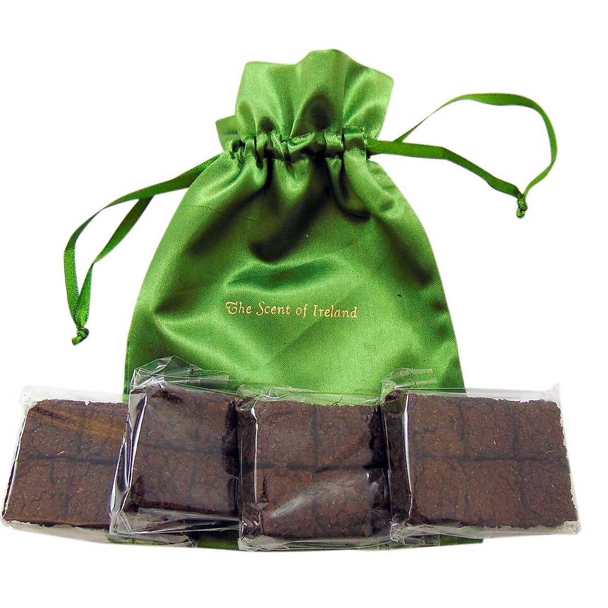Irish Turf Peat Refills Bulk Pack with 24 Mini Sods in a Scent of Ireland Drawstring Gift Bag