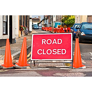 18 Inch Traffic Safety Cones, [4 Pack] Orange Parking Cones Training Cones, Plastic Cones for Indoor/Outdoor Activity & Festive Events