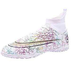 JOSKAA Competitive Unisex Soccer Shoes Men Women Indoor Outdoor Football Boots Athletic Turf Team Cleat Running Sports Lightweight Breathable Anti-Skid Damping Shoes