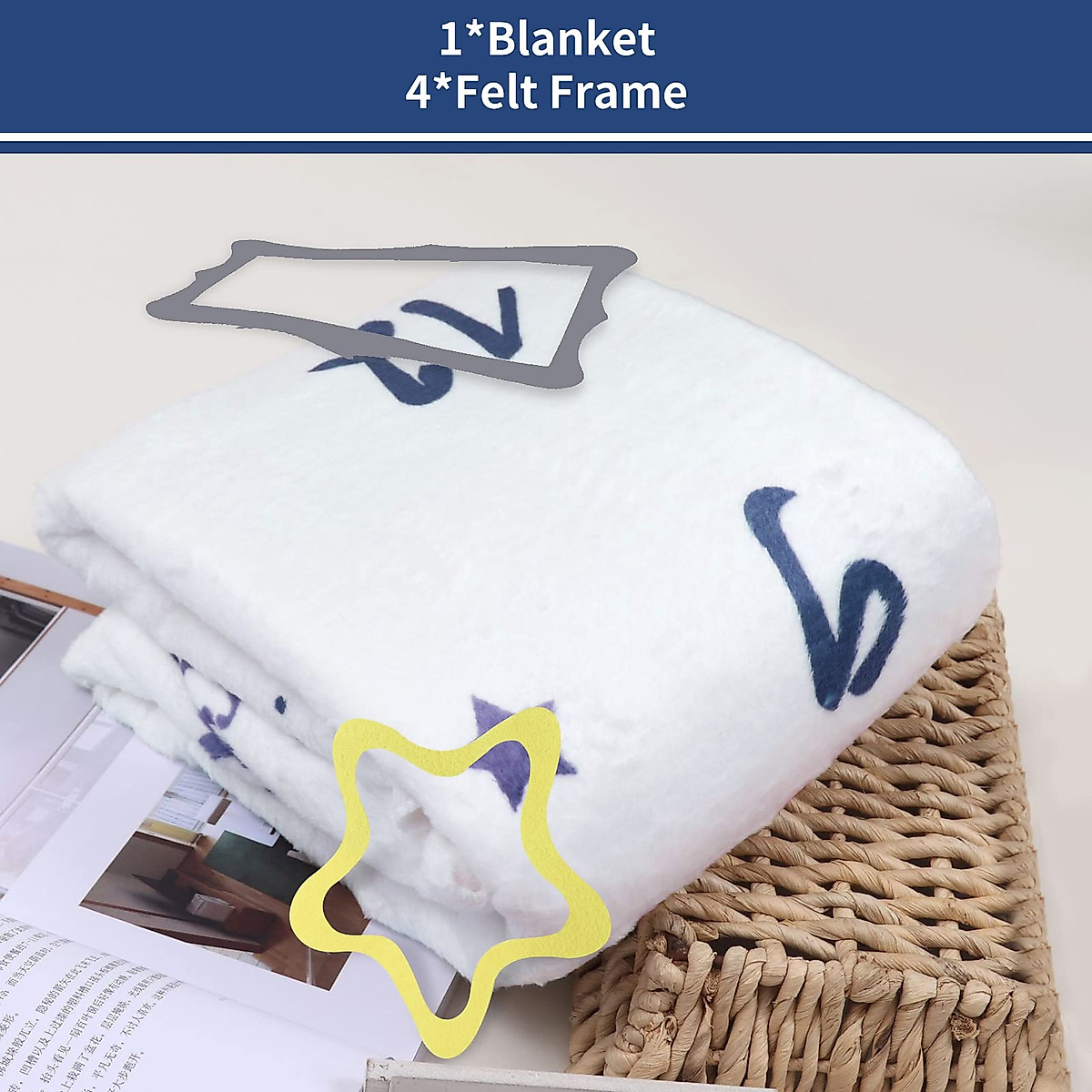 LXWIEKCO Baby Monthly Milestone Blanket for Baby Girl/Boy 60" x 40" Photo Props Blanket, Thickened Nursery Decor Baby Shower