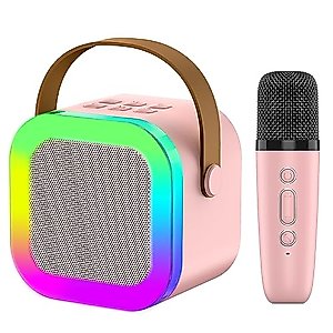 OUTUVAS Kids Karaoke Microphone Machine Toy, 4-12 Years Old Girls Christmas Birthday Gift for Girls, Karaoke Toys Gifts for Girls Ages 4, 5, 6, 7, 8, 9, 10, 12 +Year Old Birthday Party. (Pink)