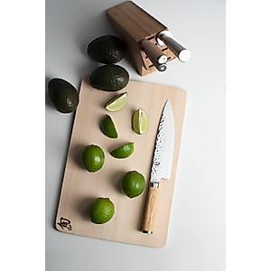 Shun Premier Blonde Chef Knife, 8 inch VG-MAX Stainless Steel Blade with Tsuchime Finish and Pakkawood Handle, Cutlery Handcrafted in Japan, Silver