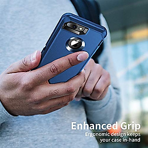RegSun for iPhone 8 Plus,iPhone 7 Plus Case,Built-in Screen Protector, Shockproof 3-Layer Full Body Protection Rugged Heavy Duty High Impact Hard Cover Case for iPhone 8+/7+ 5.5 inch,Blue