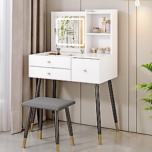 White Vanity Set with